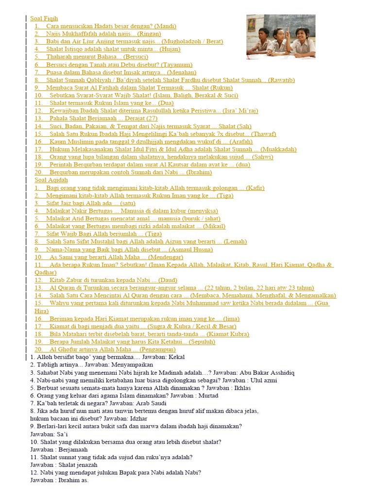 1000 Kumpulan Contoh Cerdas Cermat Agama | PDF