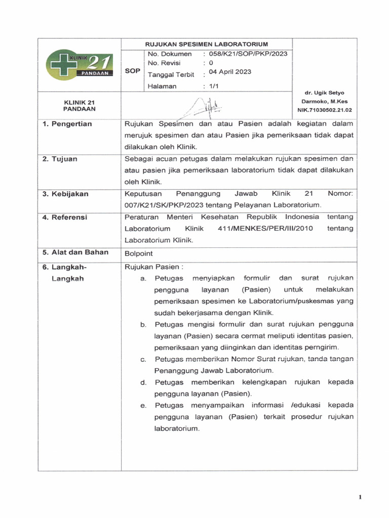 3.13.5 Rujukan Spesimen Laboratorium | PDF