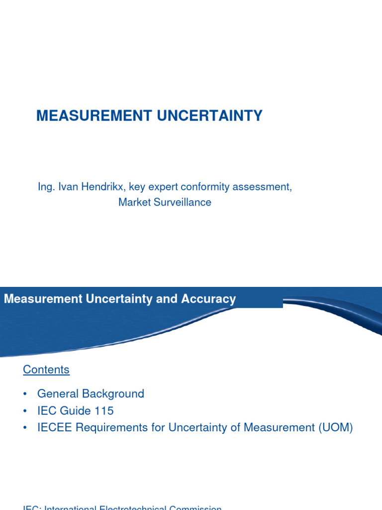 IvanHendrikx Convenor MARS GMSP Uncertainty | PDF | Calibration | Metrology