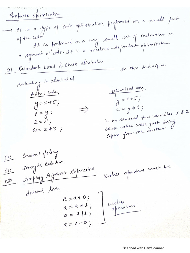 Peephole Optimization | PDF