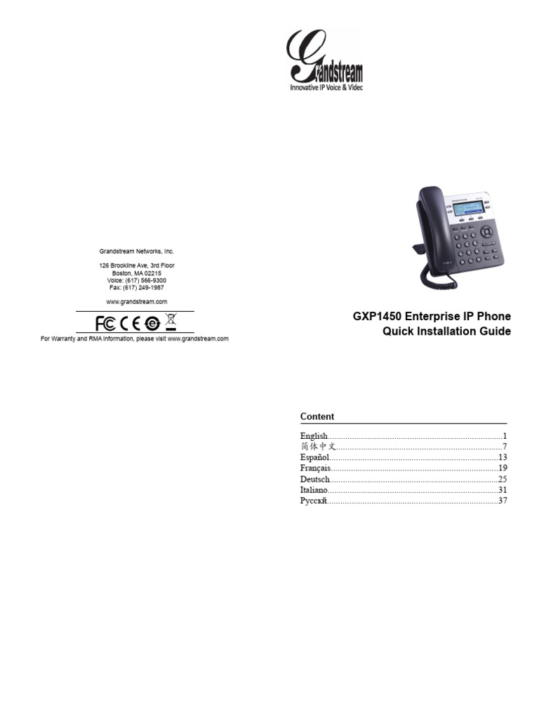 Grandstream IP Phone | Download Free PDF | Telephone | Session Initiation Protocol