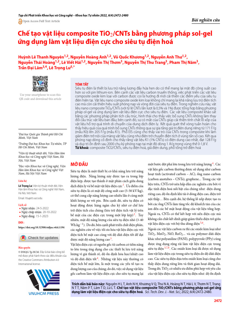 Synthesis of Composite TiO2CNTs Via Sol-Gel Route | PDF