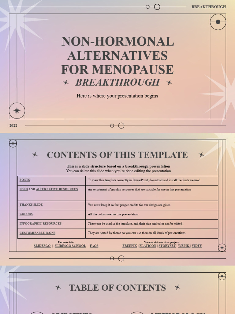 Non-Hormonal Alternatives For Menopause Breakthrough by Slidesgo | PDF | Planets | Sun