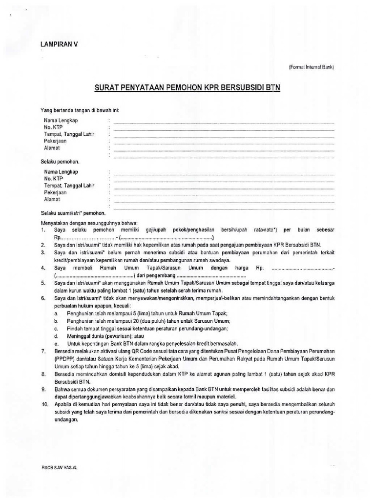 -Lampiran_KPR_Subsidi_BTN--1 2 | PDF