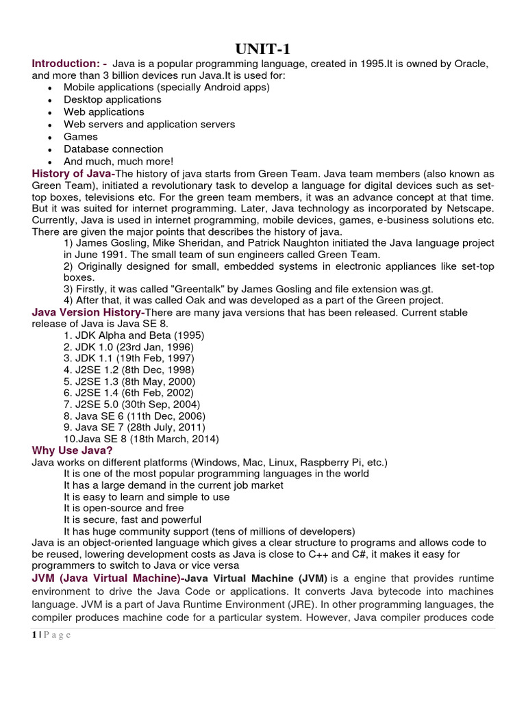 Java | PDF | Java Virtual Machine | Java (Software Platform) Java | PDF | Java Virtual Machine | Java (Software Platform)