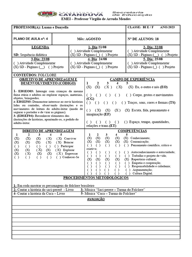 PLANO DE AULA 4 | PDF