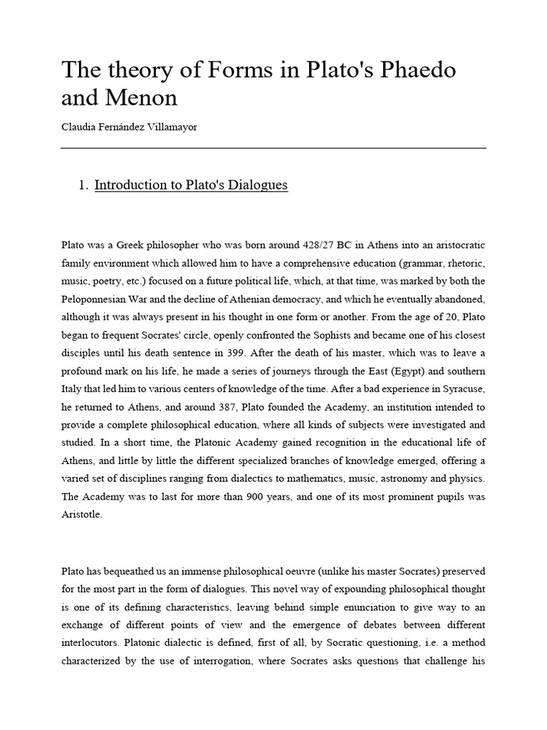 The Theory of Forms in Plato | PDF | Plato | Socrates