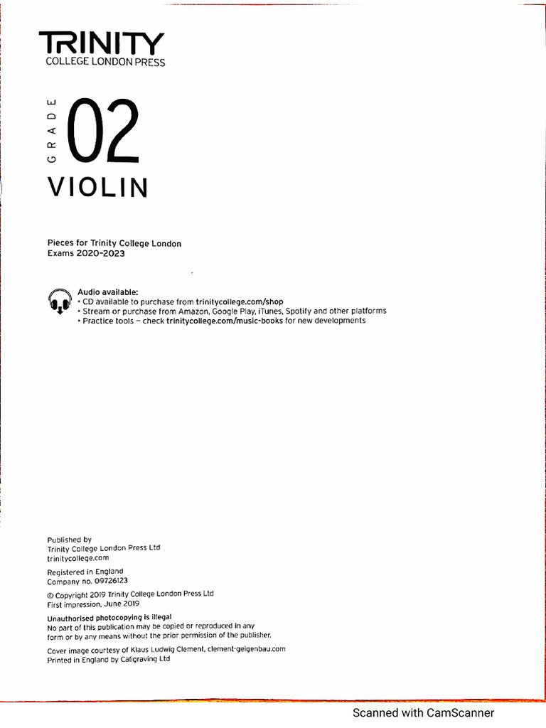 Trinity Violin G2 Piano Accomp. 2020 - 2023 | PDF