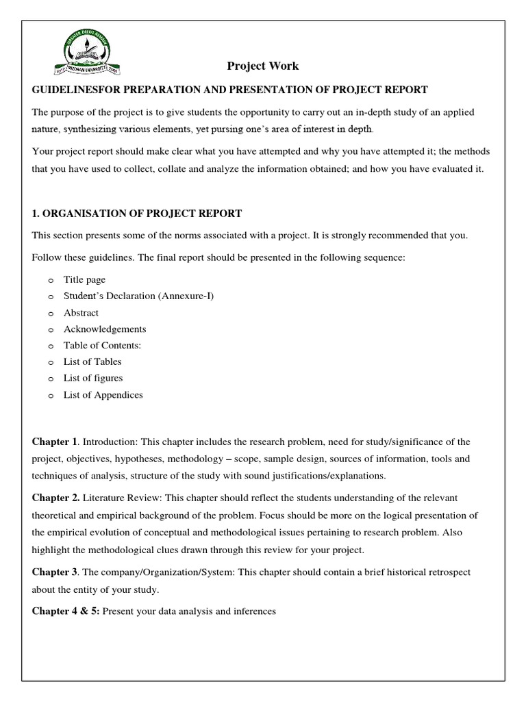 Project Work Guidelines | PDF | Methodology | Citation