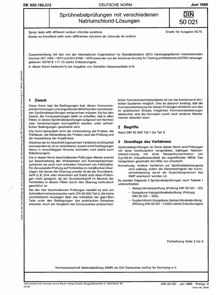 Din 50021 1988-06 | PDF