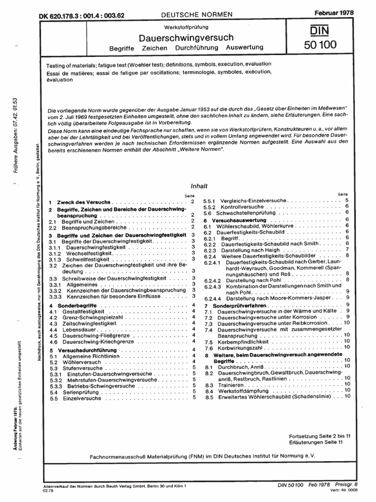 Din 50100 1978-02 | PDF