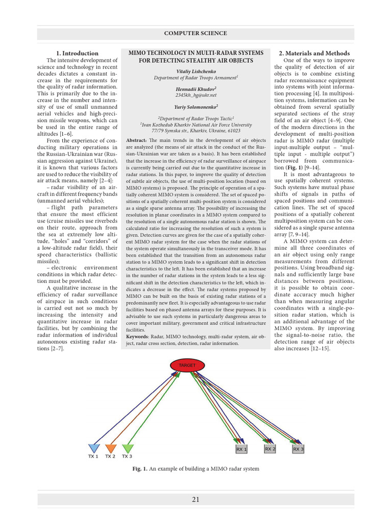 MIMO Radar for Stealth Detection | PDF | Radar | Mimo