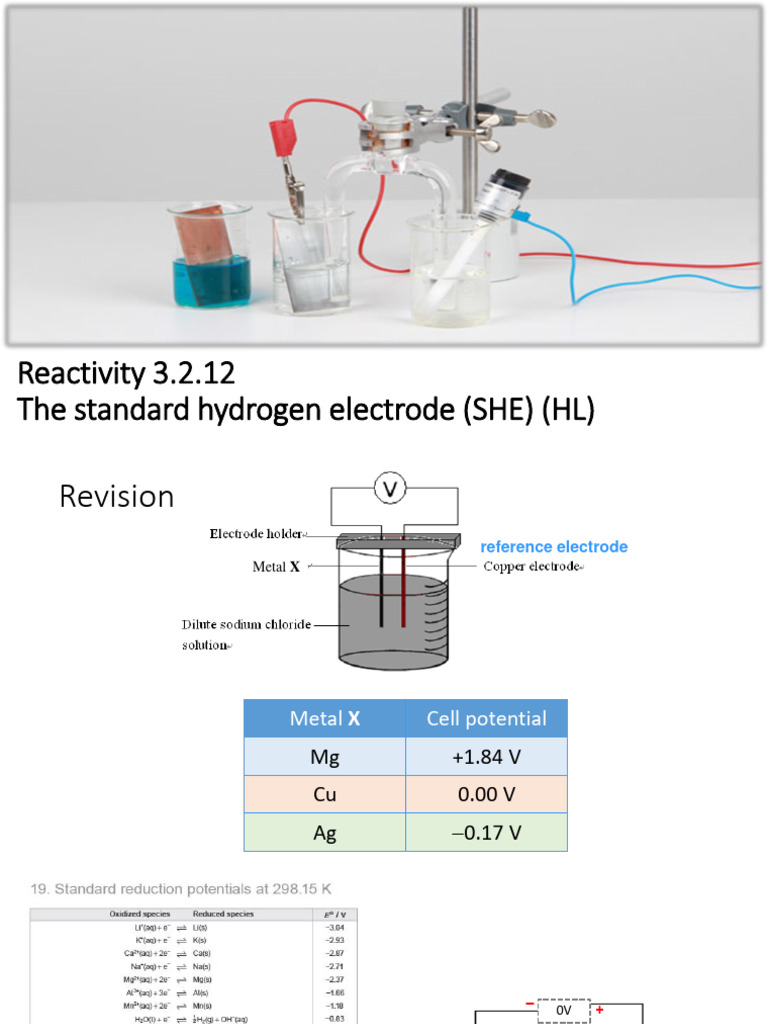 1 - The Standard Hydrogen Electrode SHE (Reactivity 3.2.12) | PDF ...