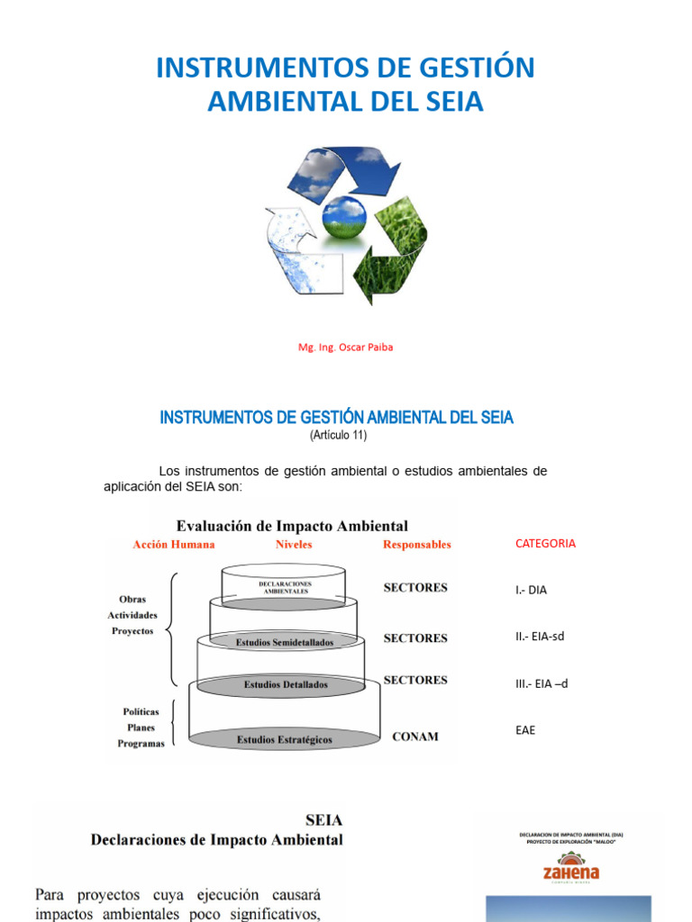 Instrumentos de Gestión Ambiental Del SEIA | PDF | Evaluación de ...