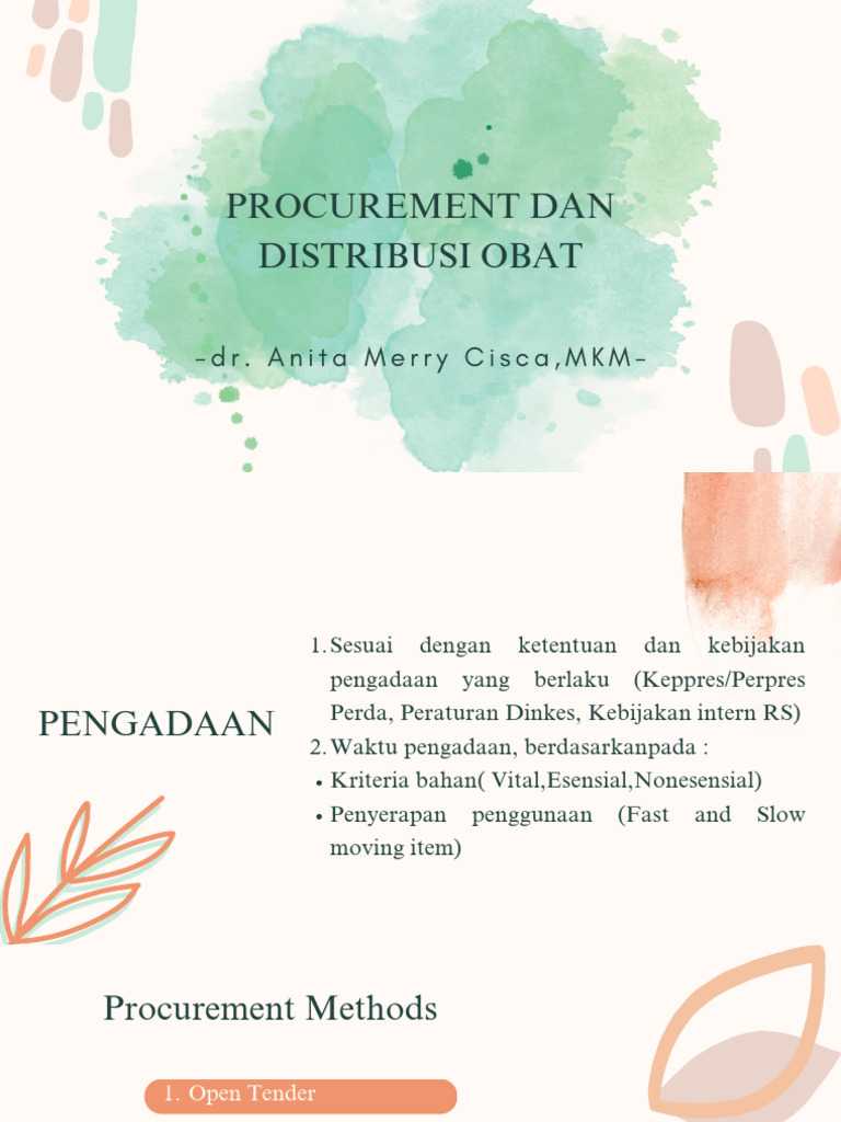 Procurement Dan Distribusi Obat Dr. Anita Merry Cisca, MKM | PDF