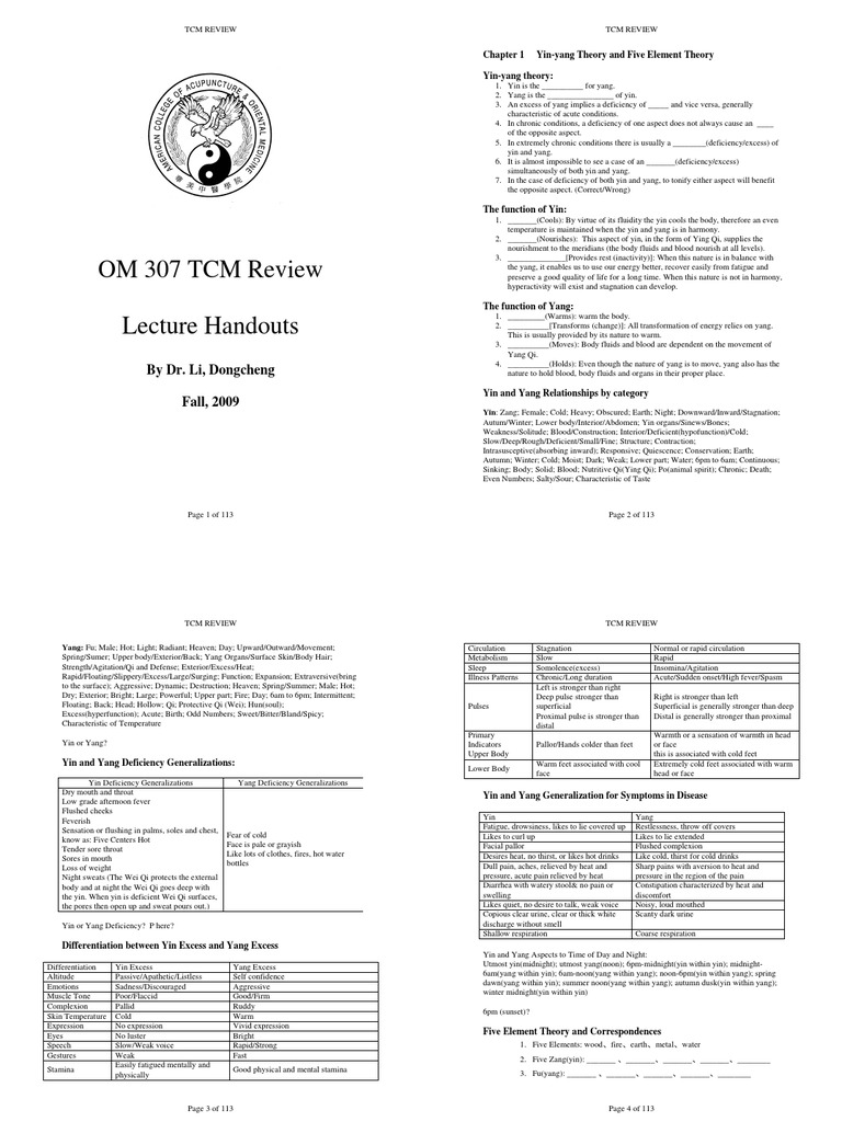 TCM Review Small | PDF | Traditional Chinese Medicine | Meridian ...