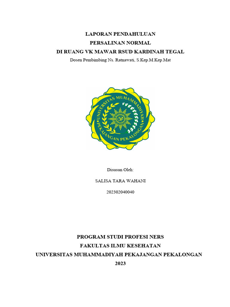 Proses Persalinan Normal di RSUD Kardinah | PDF