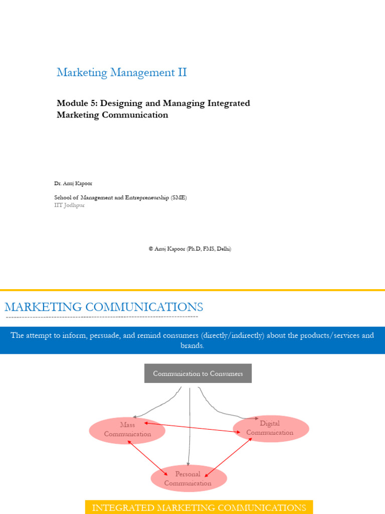 Module 5 Designing and Managing Integrated Marketing Communication ...