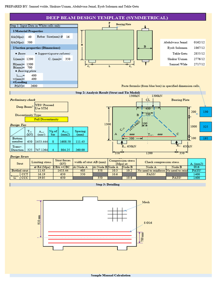 Template For Deep Beam (Group Assignment) | PDF | Building Engineering | Civil Engineering