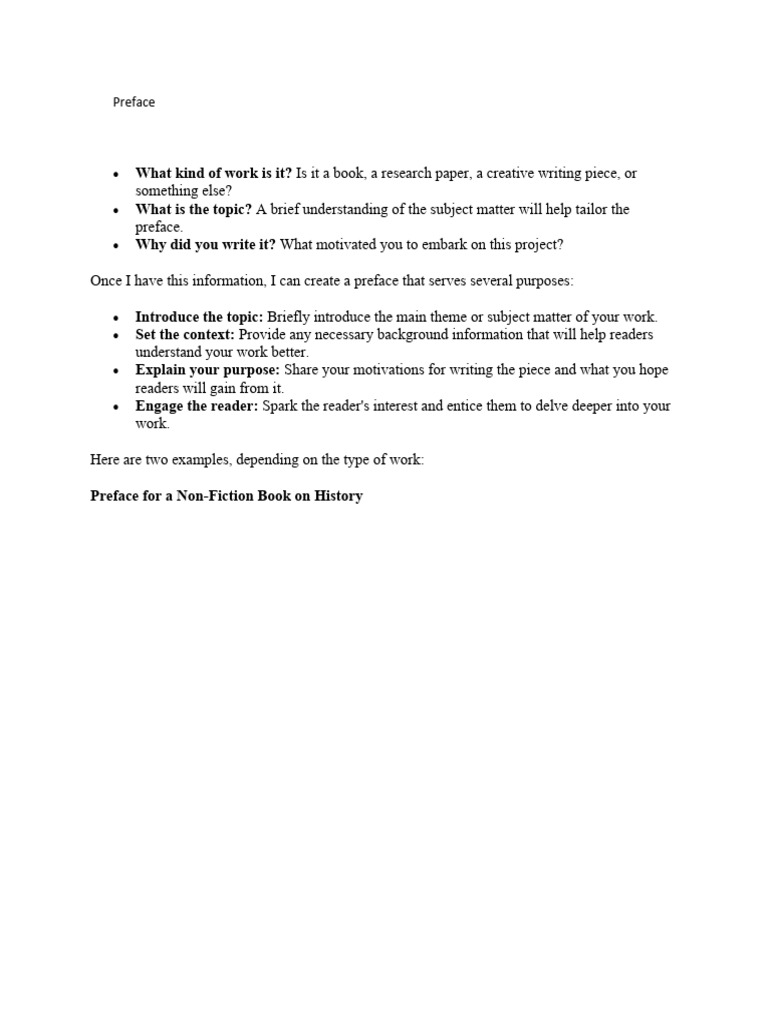 Preface Writing Guide | PDF | Career & Growth