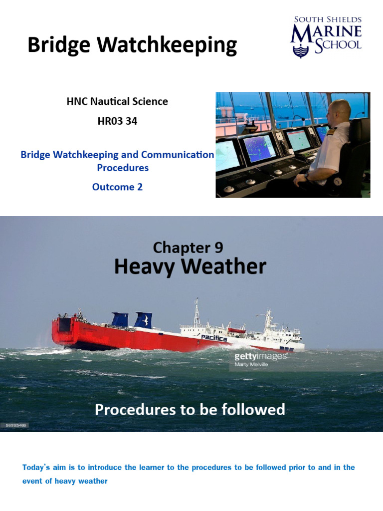 Heavy Weather Procedures for OOW | PDF | Shipping | Freight Transport