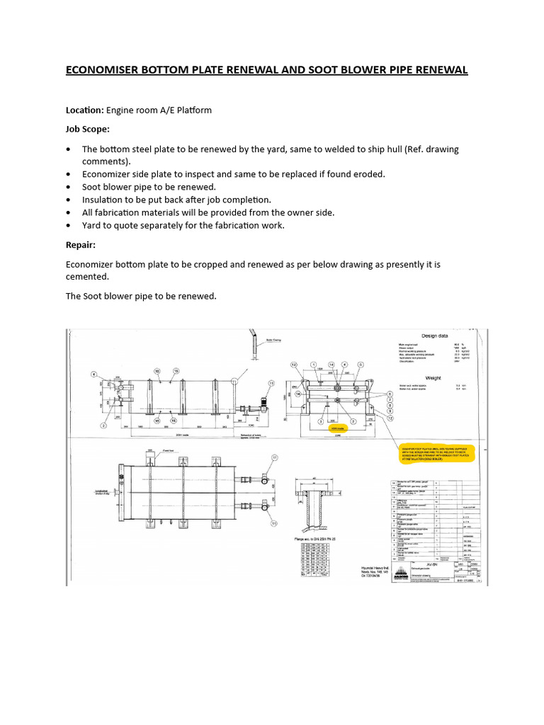Economizer Bottom Plate and Soot Blower Pipe Renewal | PDF | Home ...
