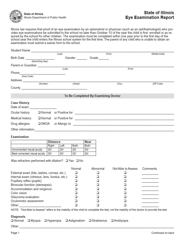 Eye Examination Report 050216 | PDF | Ophthalmology | Vision