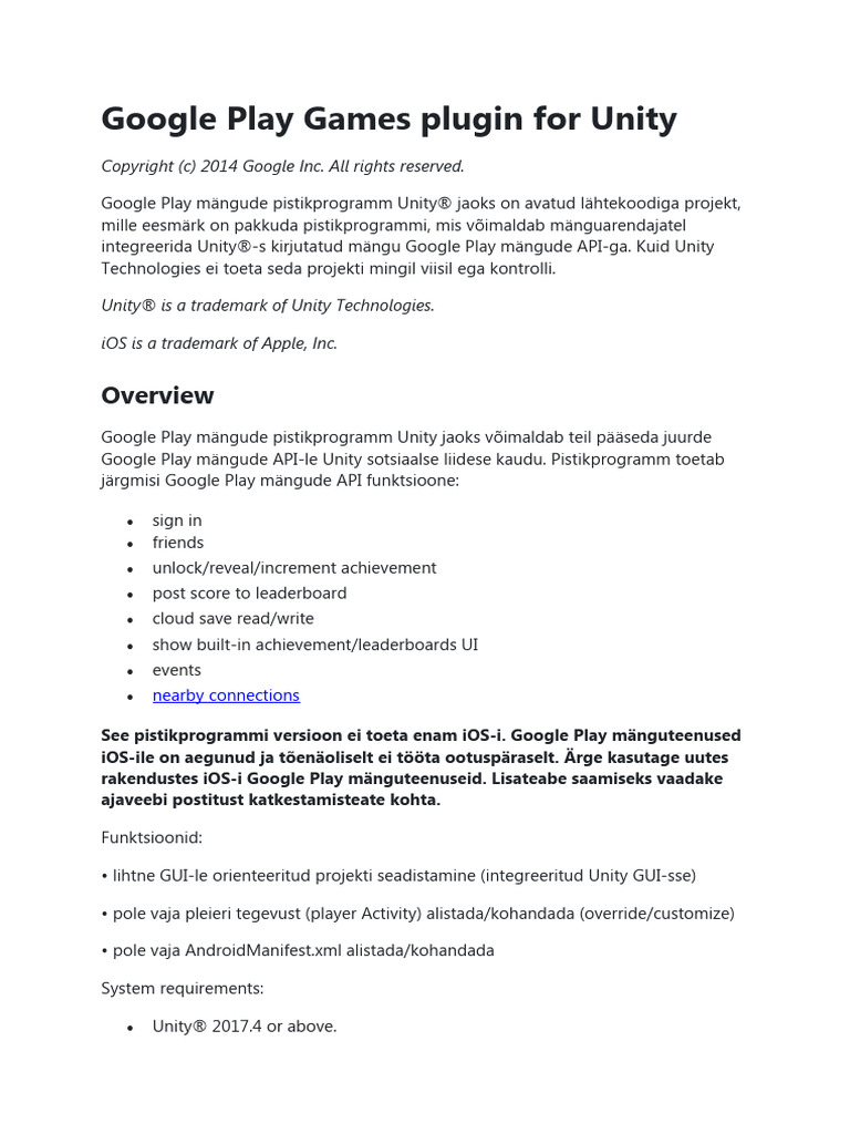 GitHub - Google Play Games Plugin For Unity | PDF GitHub - Google Play Games Plugin For Unity | PDF