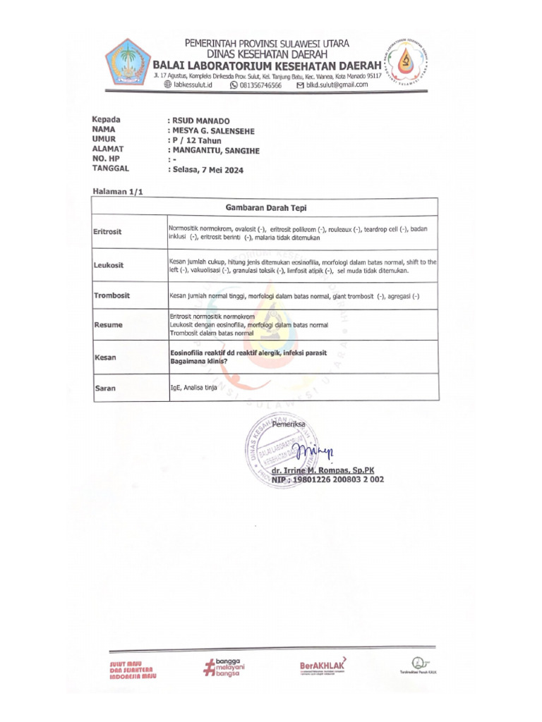 Gdt-Mesya Salensehe (Rsud Mdo) | PDF