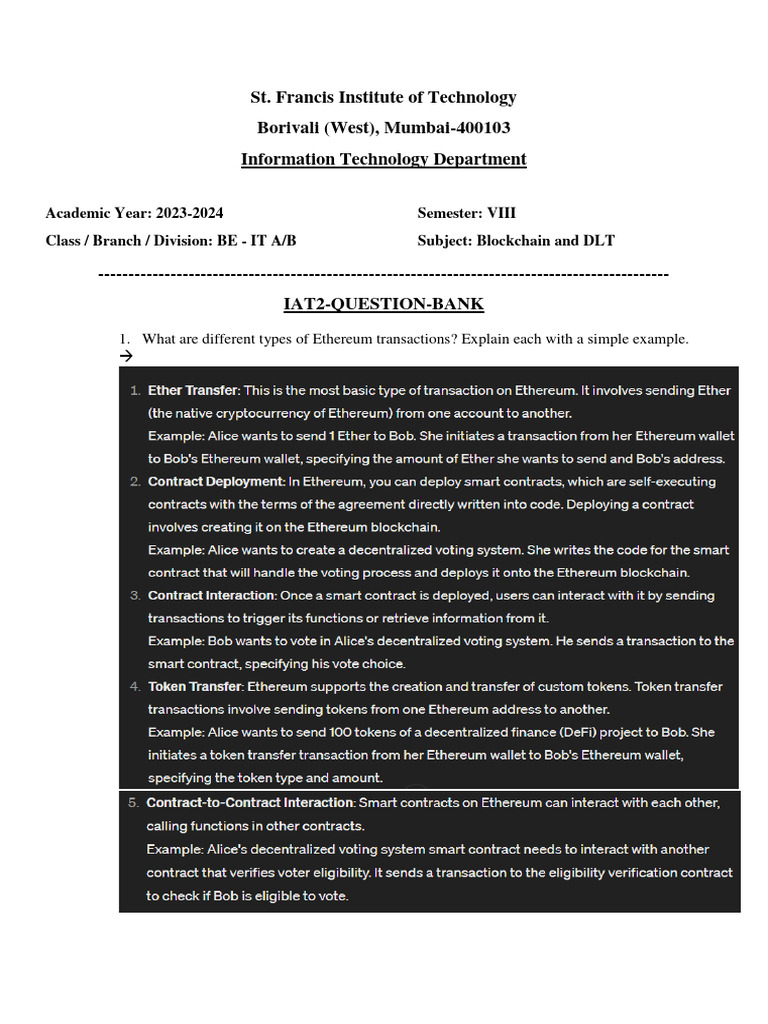 IAT2 - Question - Bank - 202324 (ANS) | PDF | Computing | Computer Science