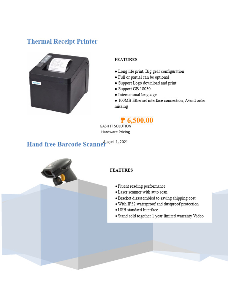PRicing | PDF | Printer (Computing) | Barcode
