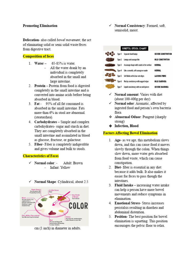 Elimination | PDF | Constipation | Diarrhea