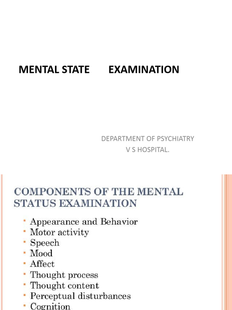 Mental State Examination | PDF