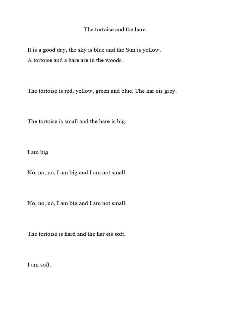 The Tortoise and The Hare | PDF | Language Arts & Discipline
