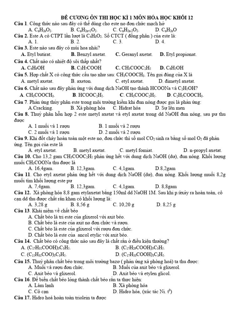 Đề Cương HK1 Khốii 12 KHTN-KHXH 2023 | PDF