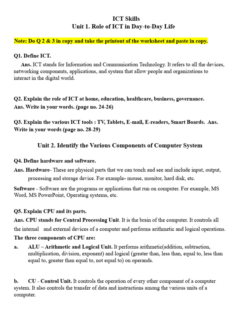 Class 9 ICT Skillsunit 1 ND 2 | PDF | Computer File | Software