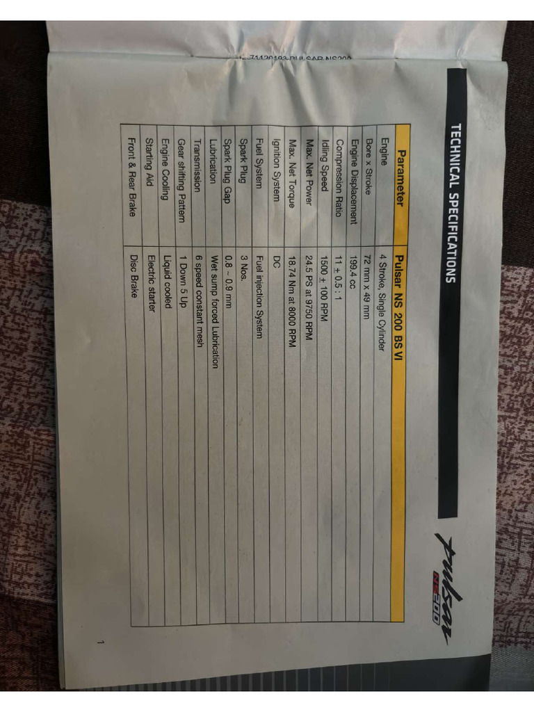Ns 200 Bs-6 Phase 2 Manual | PDF