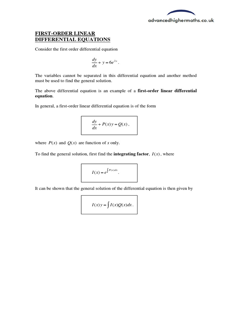 Differential Equations 1 Pdf Ordinary Differential Equation Equations