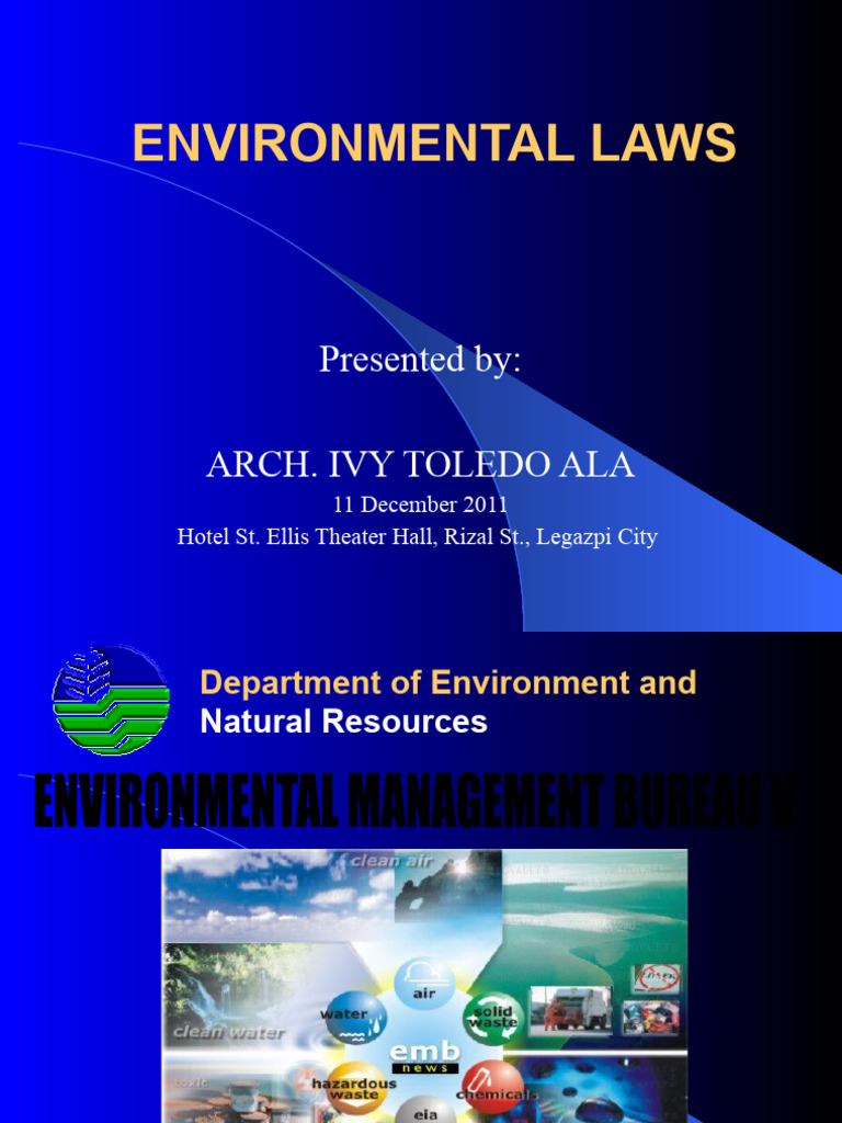 Overview of Philippine Environmental Laws | PDF | Waste | Water Quality