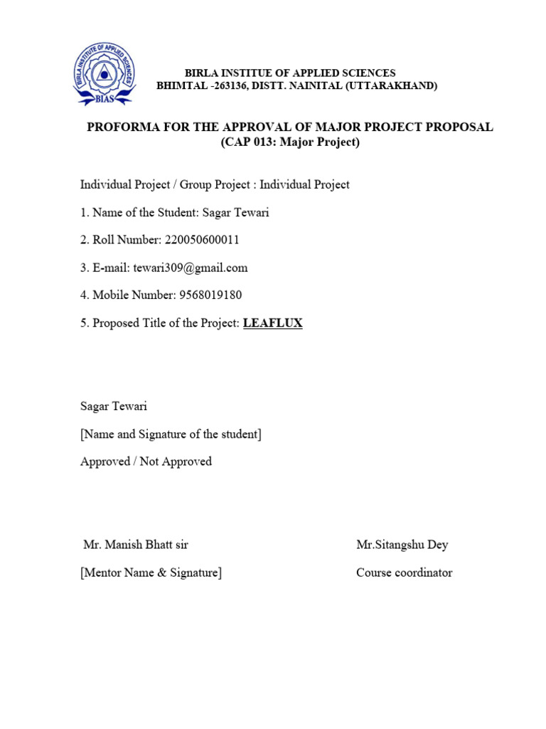 Major Project Proposal: Leaflux | PDF | Business