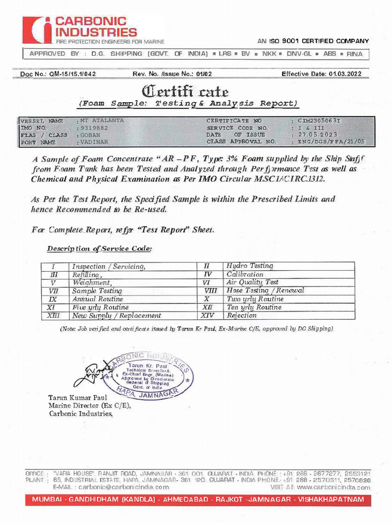 Foam Sample Analysis - 01 | PDF