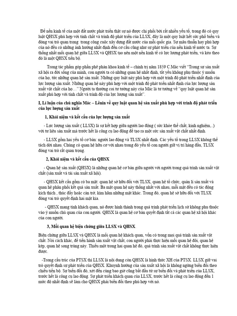 N I Dung QHSX Phù H P V I Trình Đ C A LLSX | PDF