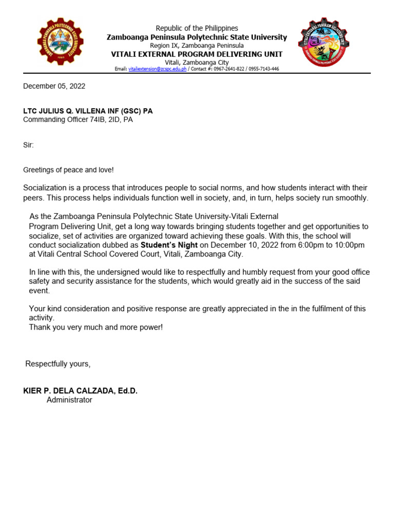 .Revised Letter For Security | PDF | Human Communication | Conformity