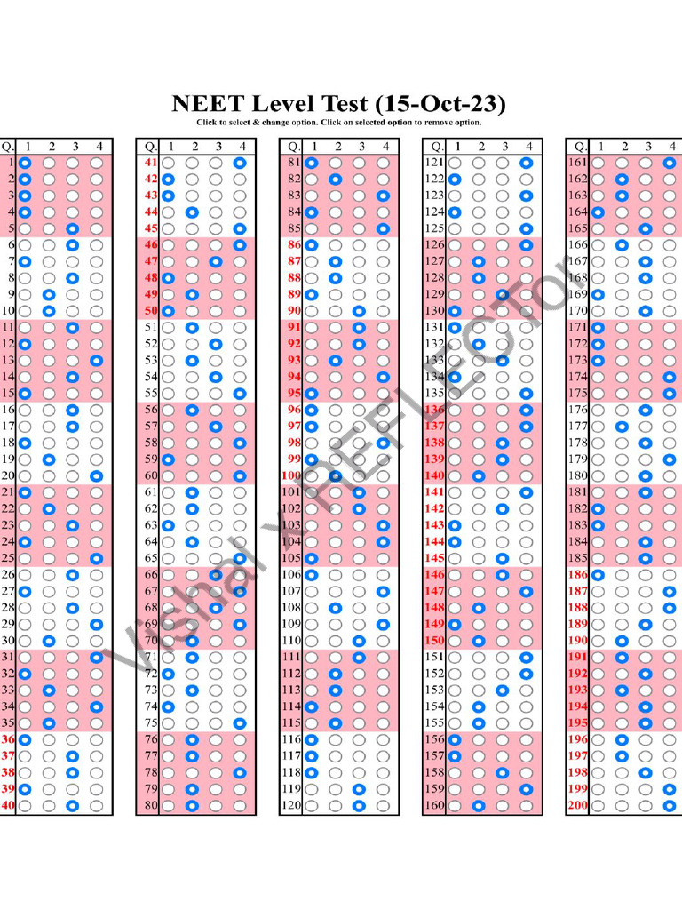 Answer Key TEST-01 | PDF