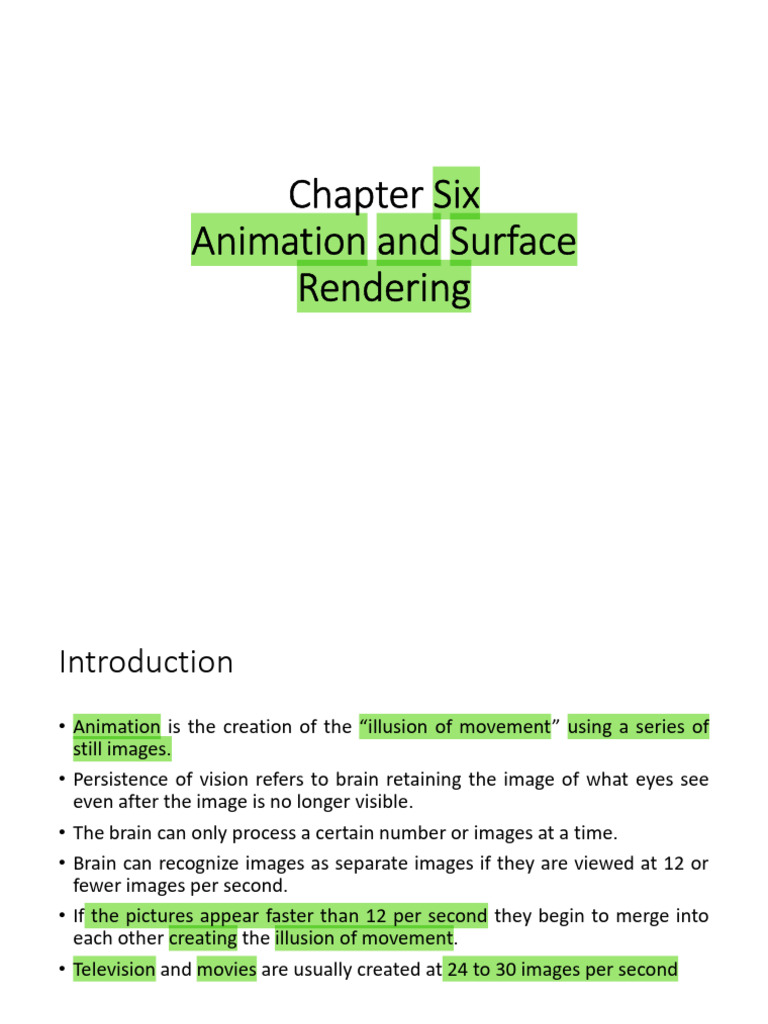 Chp6 - Animation and Surface Rendering | PDF | Reflection (Physics ...