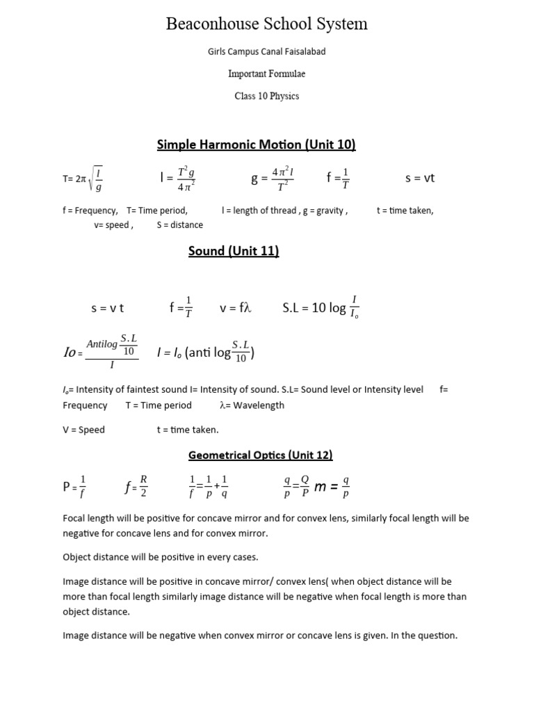 IMportant Formulae 10 Hij | PDF | Capacitance | Capacitor