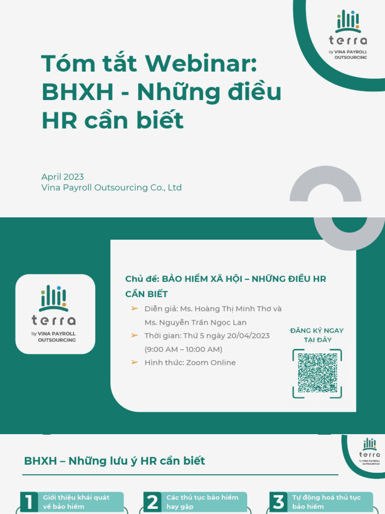 Tom Tat Webinar BHXH Nhung Dieu HR Can Biet | PDF