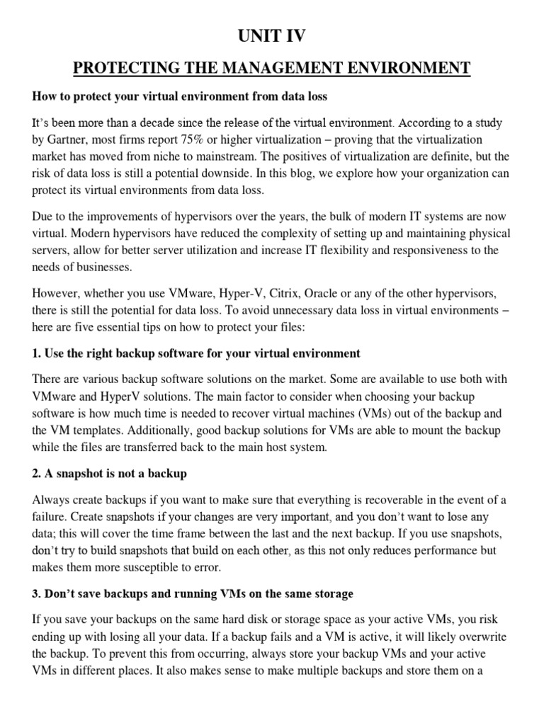 UNIT IV Virtual Environment BCME 802 | Download Free PDF | Virtual Machine | Virtualization