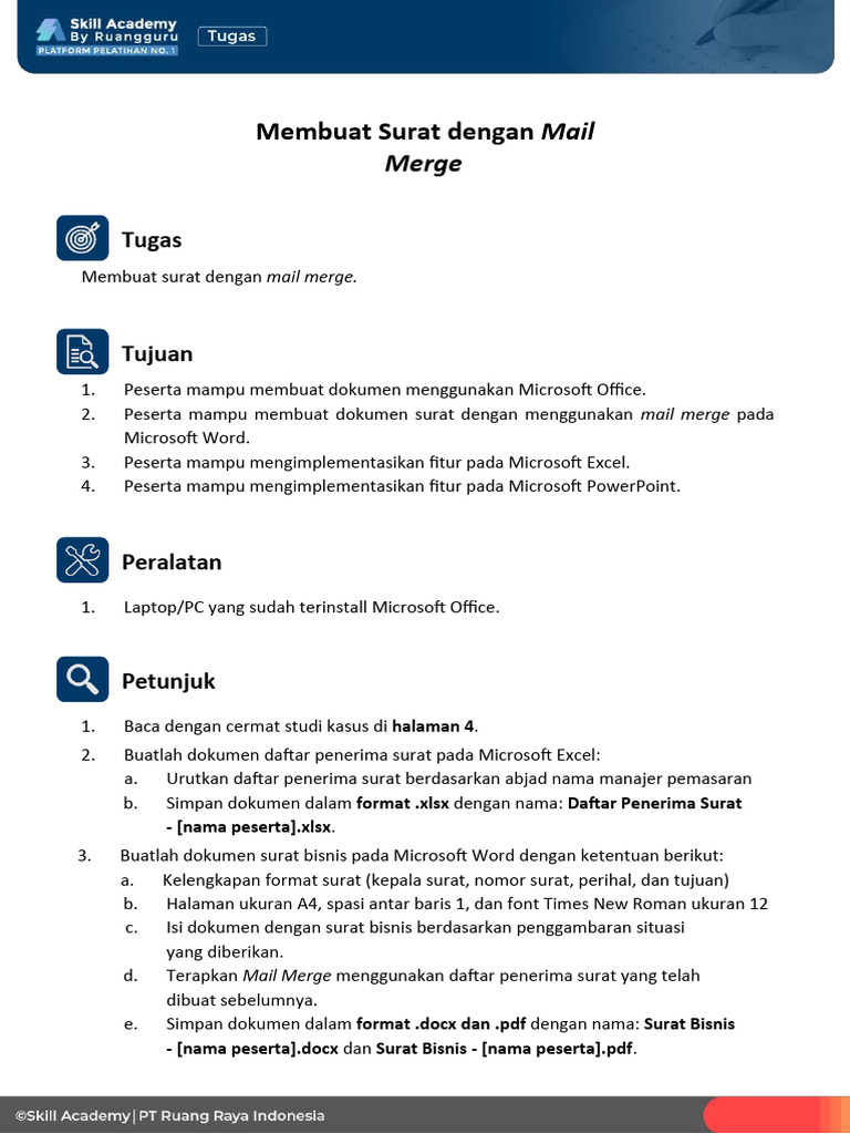 Membuat Surat Dengan Mail Merge - ADNAN DAMOPOLII | PDF