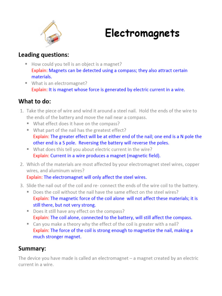 Electromagnets (1) | PDF | Magnet | Compass